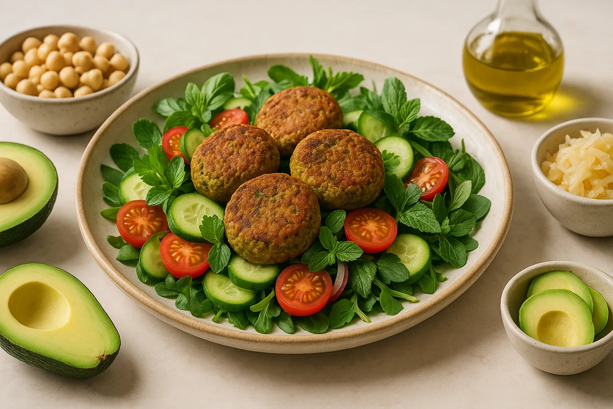 Oven-Baked Falafel with Salad for Gut Health – InnerBuddies